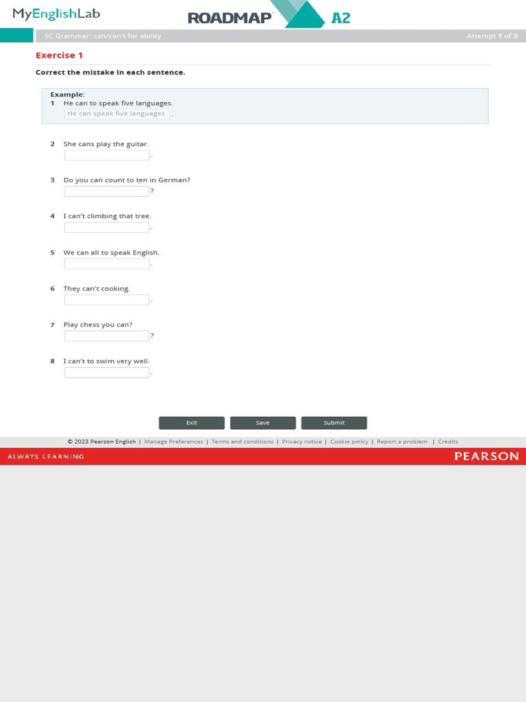 Exercise 1 - Mode Solve - Unit 5 5C Grammar Cancan't For Ability - BaharDönemi 202425 - IINGL102 ...