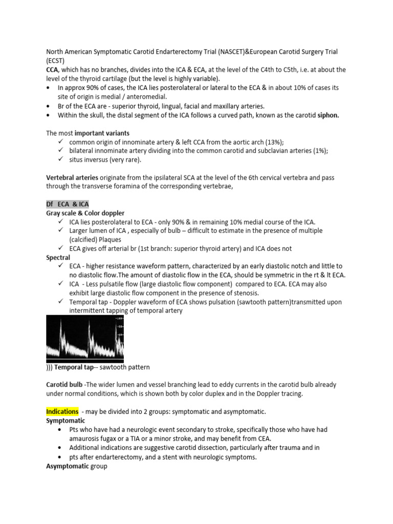 Carotid Artery Doppler Waveform Analysis | PDF | Atheroma | Common ...