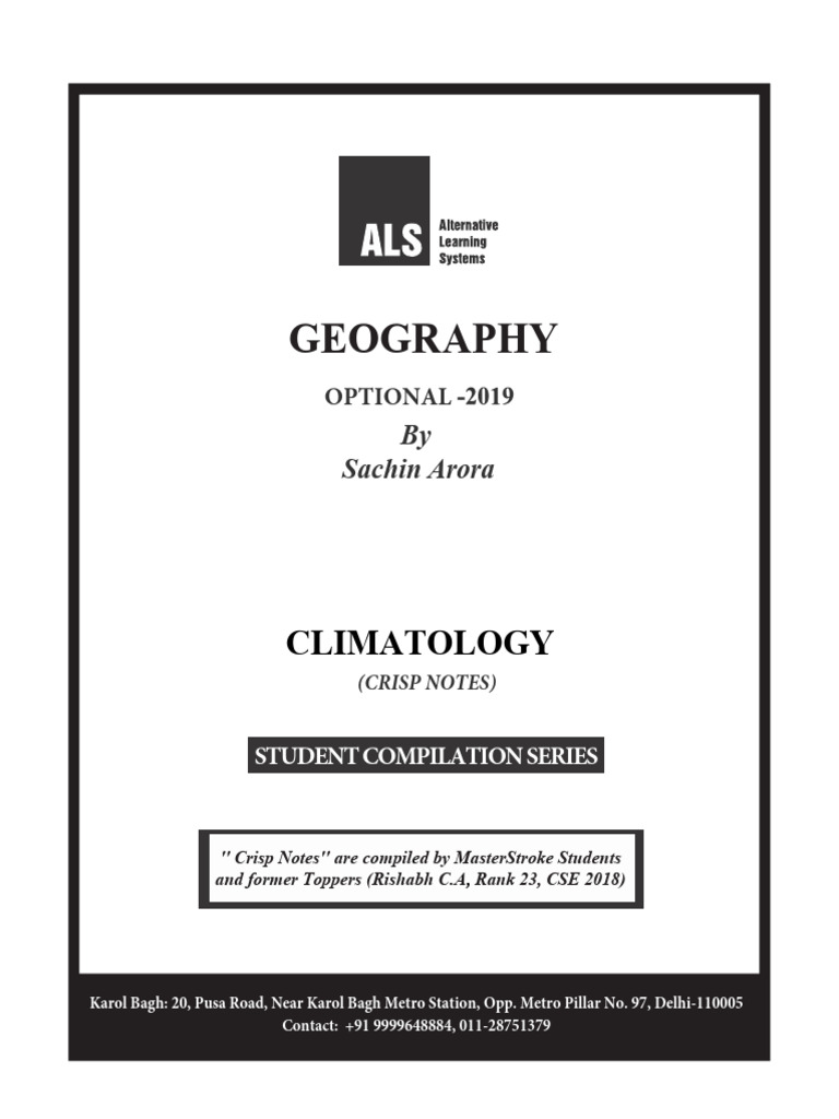 Crisp Notes Climatology - 230210 - 190155 | PDF