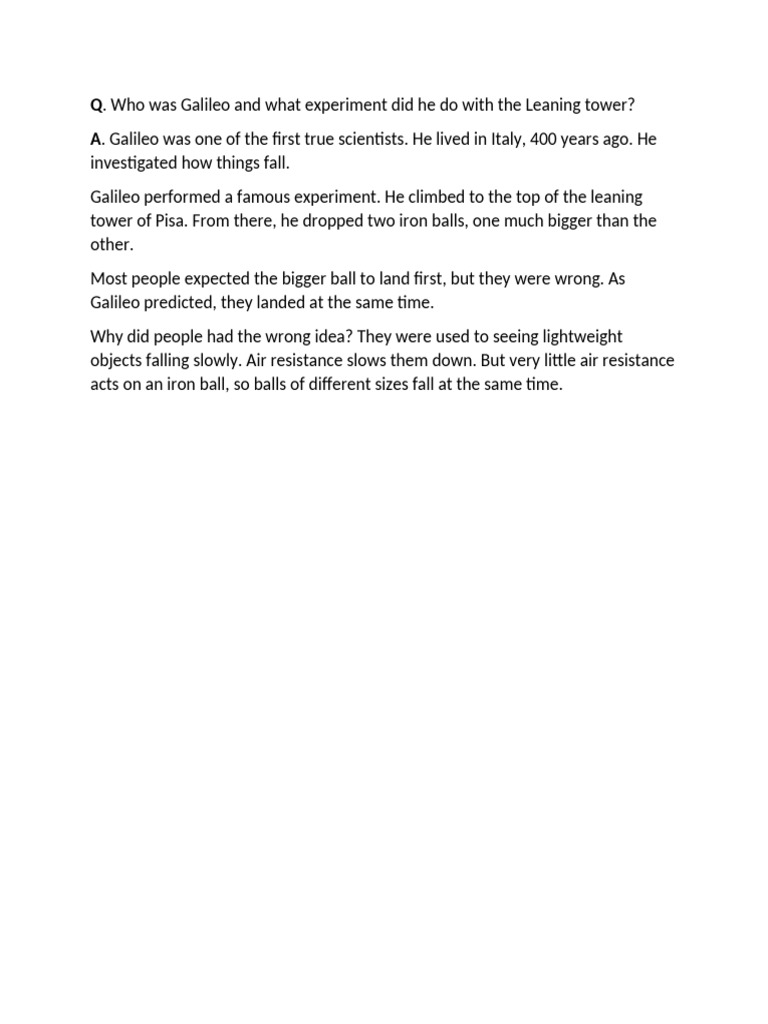 Galileo's Experiment | PDF