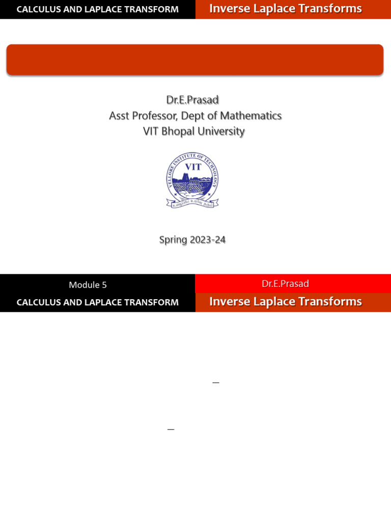 CLT_Inverse Laplace Transforms | PDF | Laplace Transform | Calculus