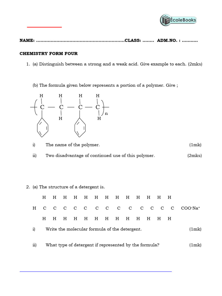 Chemistry Form Four Study Guide | PDF | Precipitation (Chemistry ...