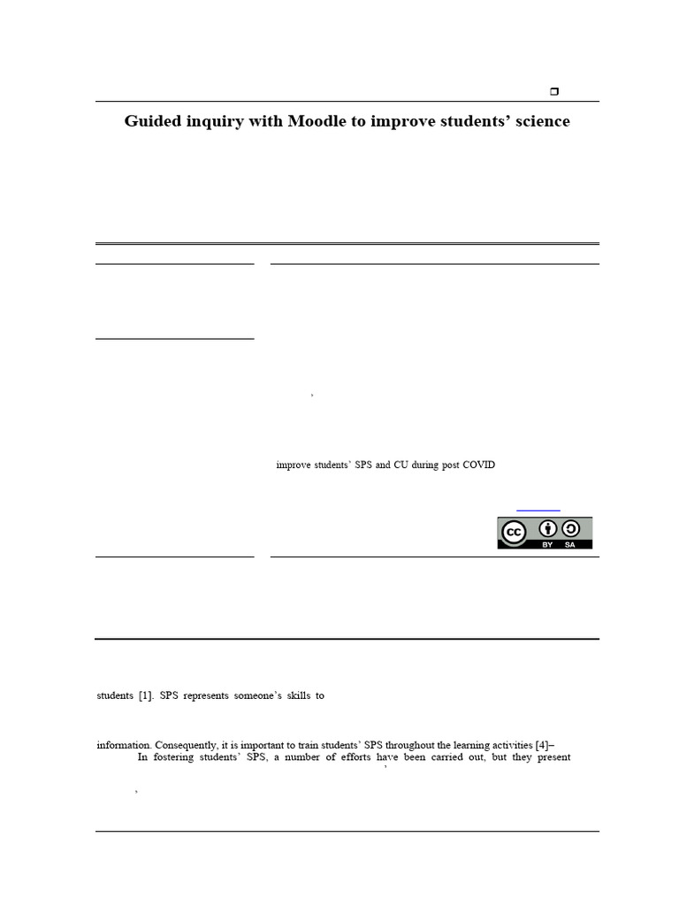 Guided Inquiry With Moodle To Improve Students' Science Process Skills and Conceptual ...