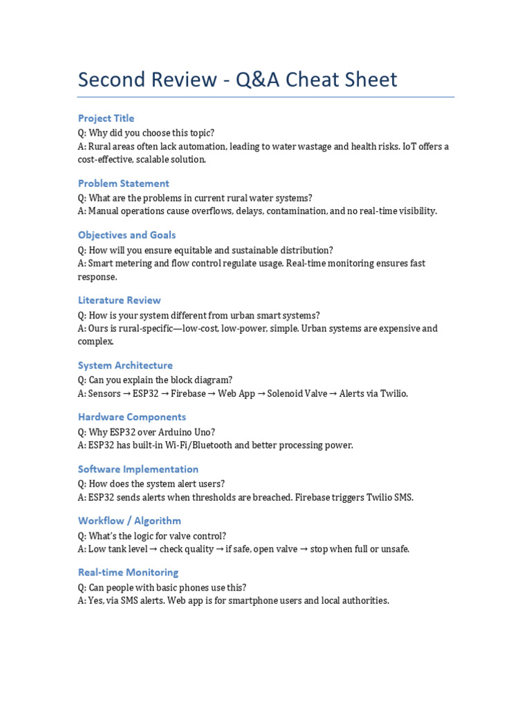 Second Review QA Cheat Sheet | PDF