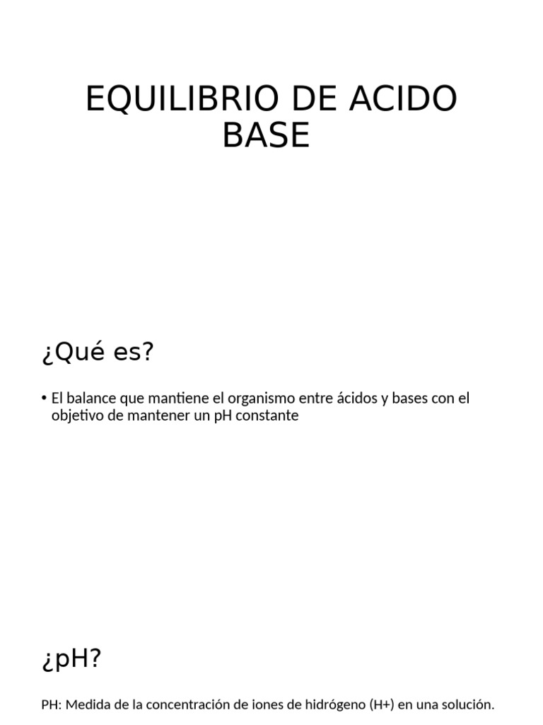 Equilibrio de Acido Base | PDF | Ph | Compuestos químicos