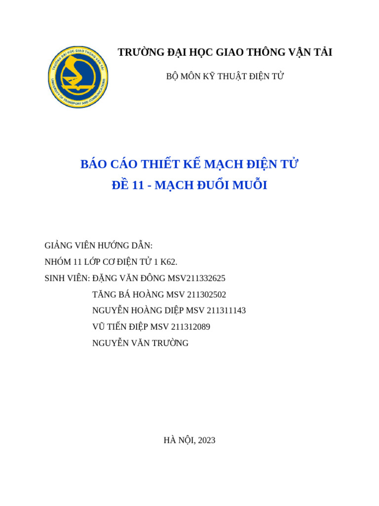 Báo Cáo KTDT | PDF