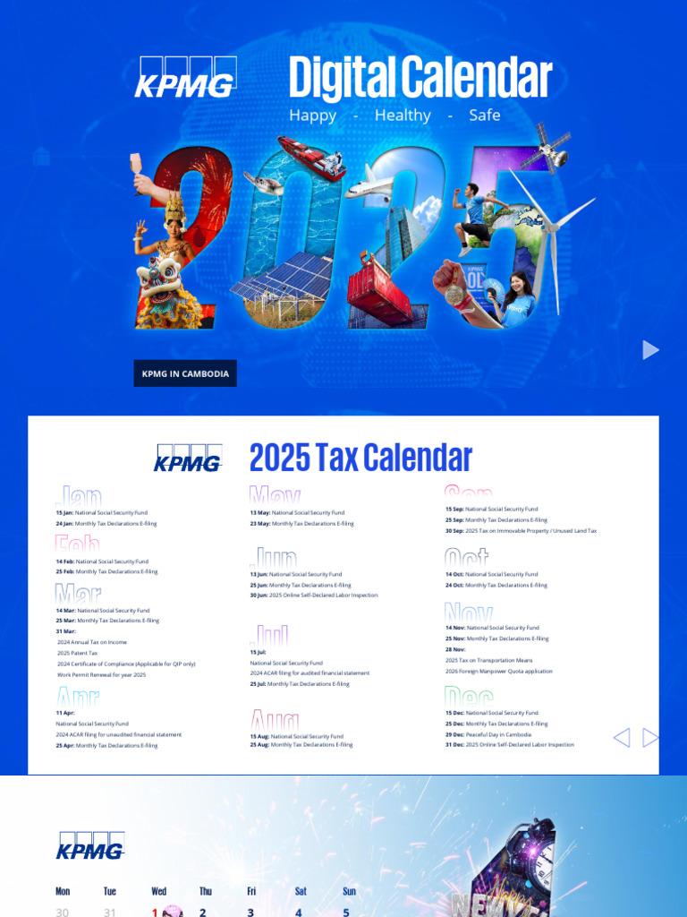 KPMG Tax Calendar 2025 - KH - Horizontal Final | PDF
