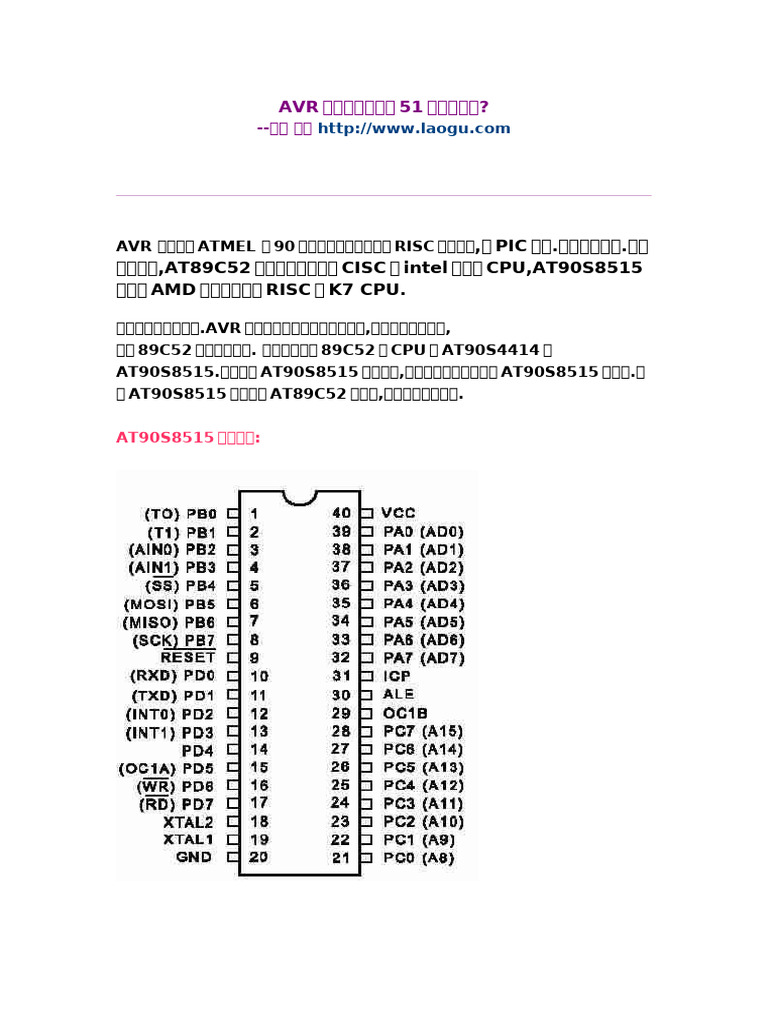 AVR單片機的復位跟51有什麼不同 | PDF