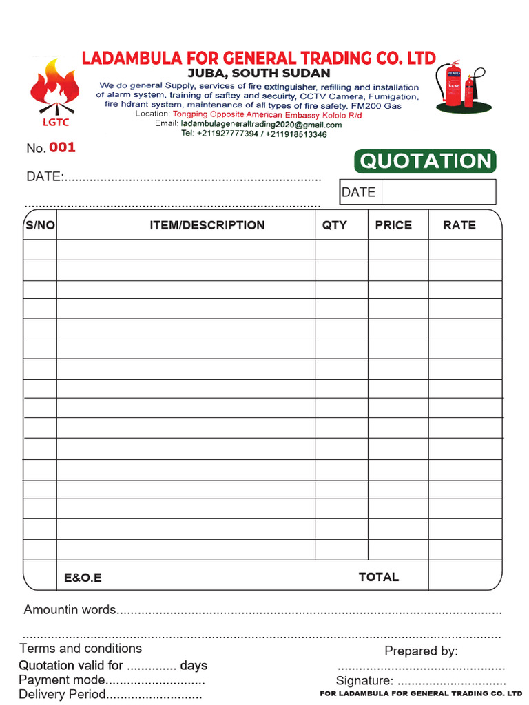 lgtc quotation | PDF | South Sudan