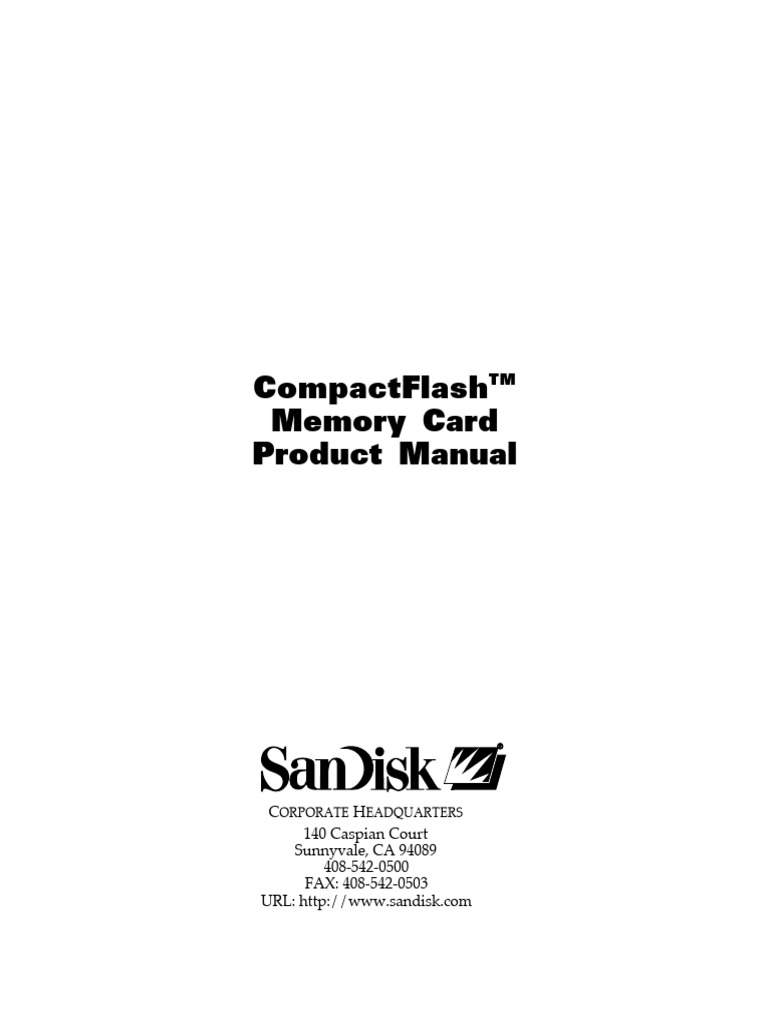 Compact Flash Card | PDF | Memory Card | Flash Memory