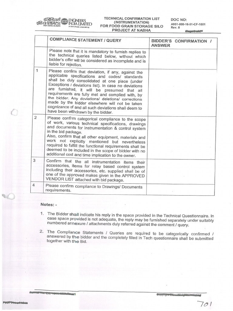 instrumentation checklist | PDF