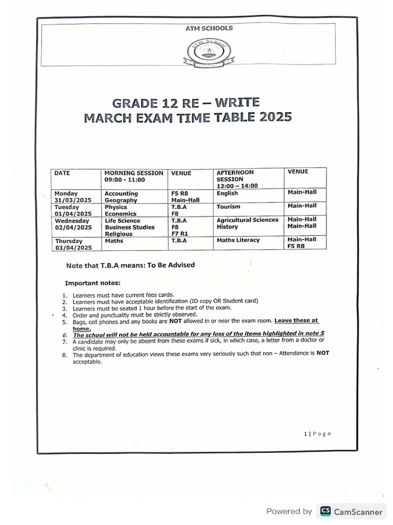End of Term Timetable - 250326 - 105726 | PDF