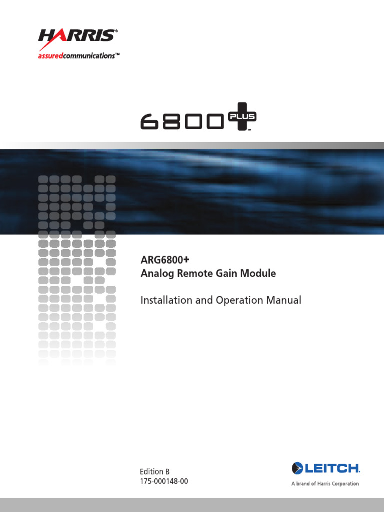 ARG6800 EditionB-Manual | PDF