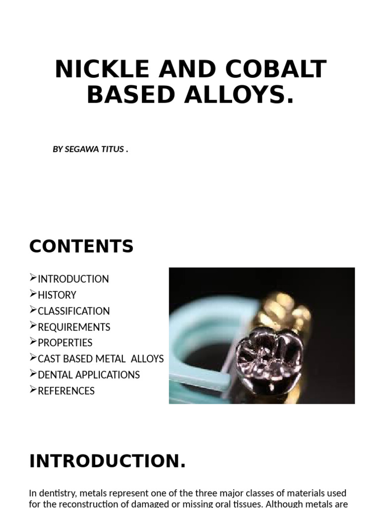 Nickle and Cobalt Based Alloys-1 | PDF | Alloy | Metals