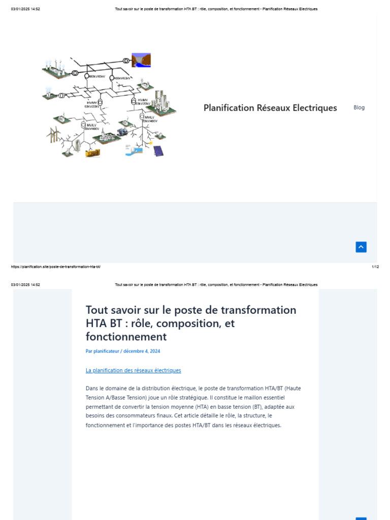 Poste de transformation HTA/BT : Guide complet | PDF | Réseau ...