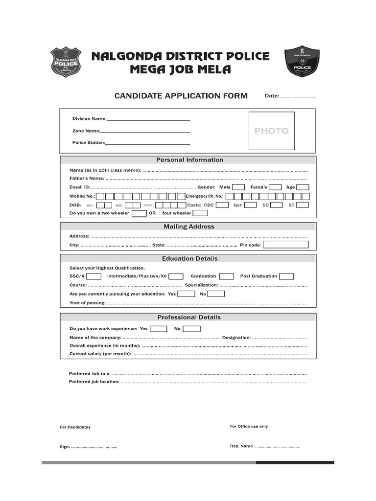 Apllication Form-1 | PDF