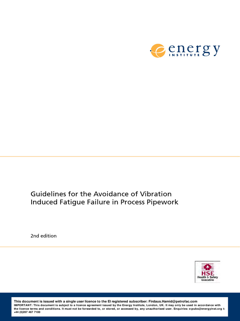 EI- Guidelines for Avoidance of Vibration Fatigue Failure 2008 | PDF | Oscillation | Turbulence
