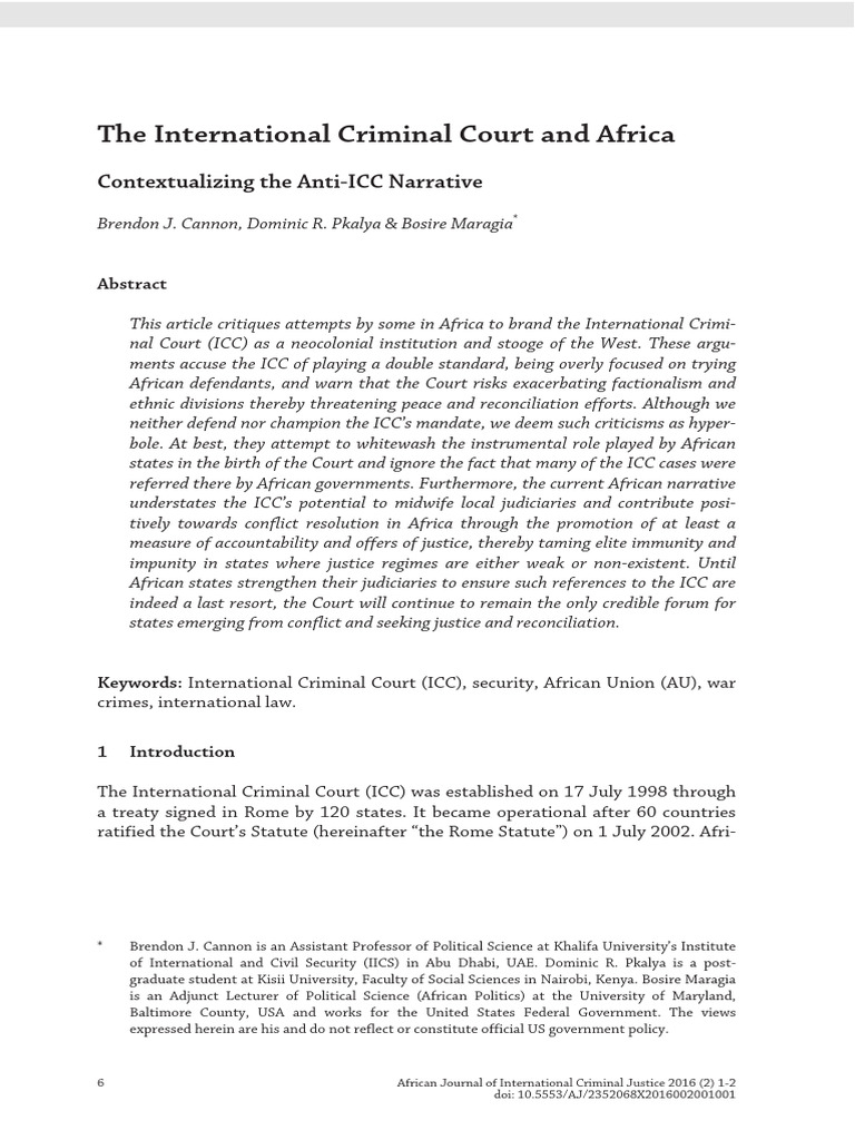 The International Criminal Court and Africa | PDF | International ...