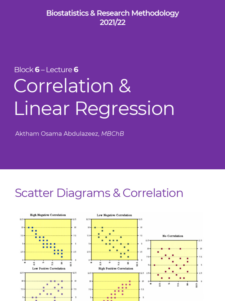 6.6 Correlation & Linear Regression | PDF | Statistics | Descriptive Statistics