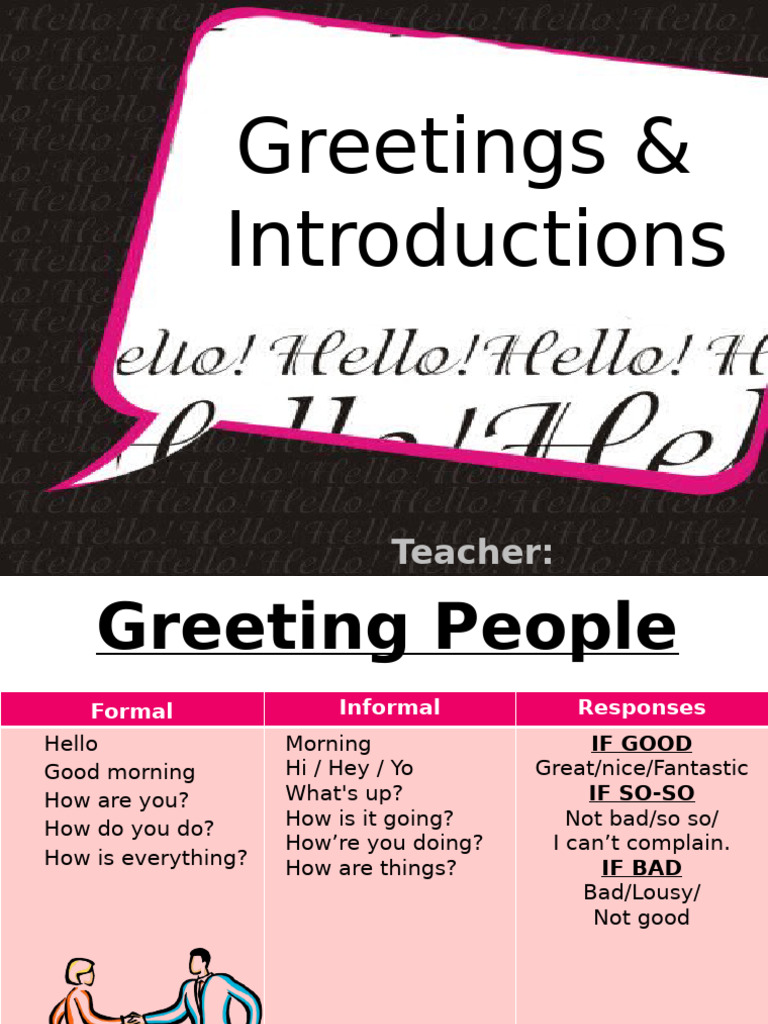 Greetings and Introductions Guide | PDF