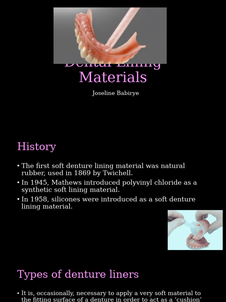 Dental Soft Lining Materials | PDF | Dentures | Materials