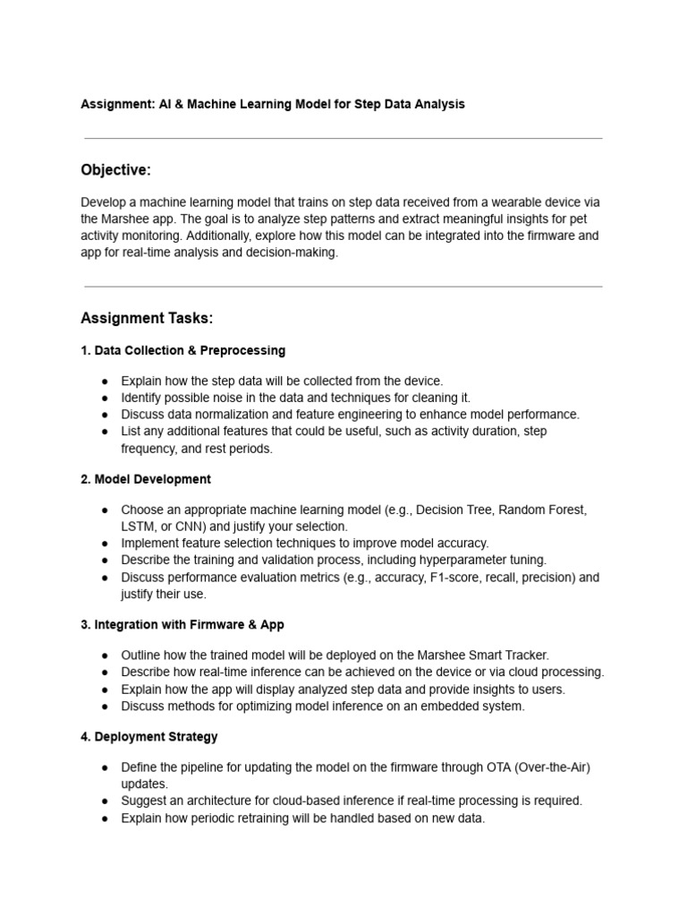 Report of AI & Machine Learning Model For Step Data Analysis | PDF ...