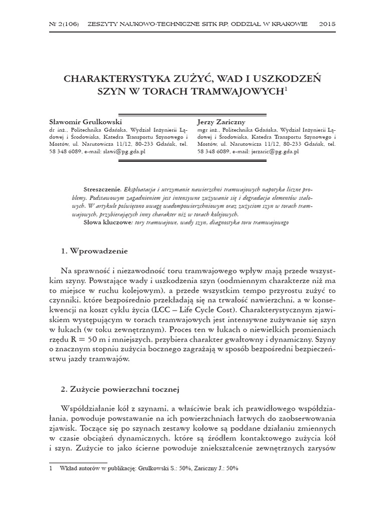 Grulkowski Charakterystyka 106 2015 | PDF
