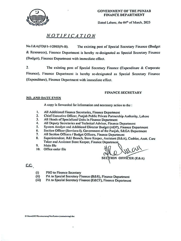 Main New Notification of Punjab Government. | PDF