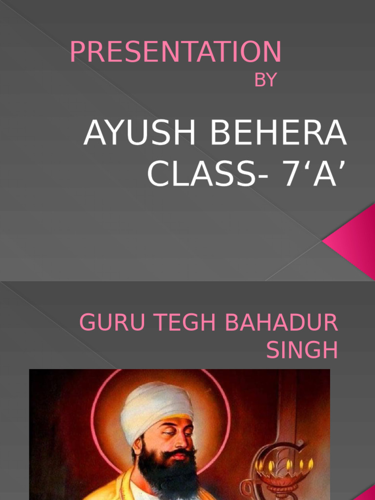 Guru Tegh Bahadur Singh | PDF