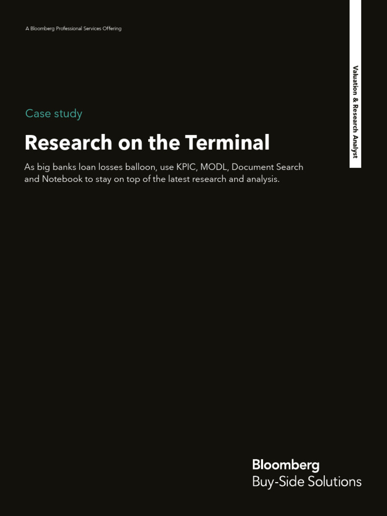 Research On The Terminal - Analyst Web | PDF | Bloomberg L.P. | Analytics