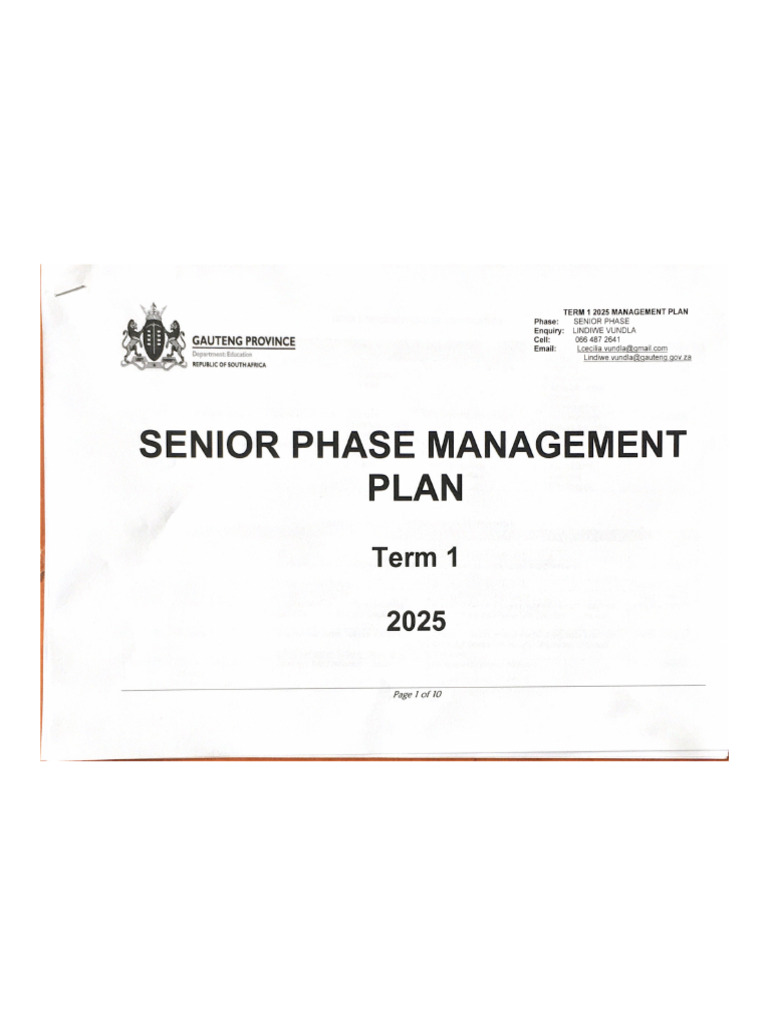 Senior Phase Management 2025 | PDF