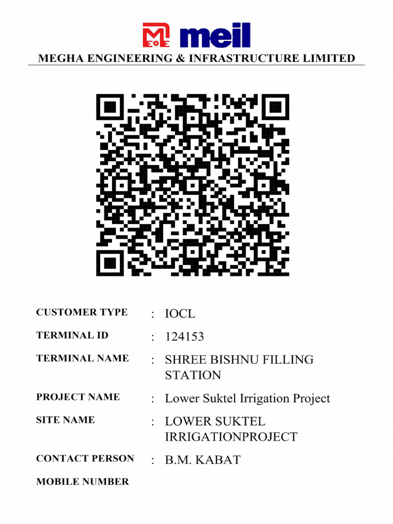 Fuel Inward QR Code | PDF