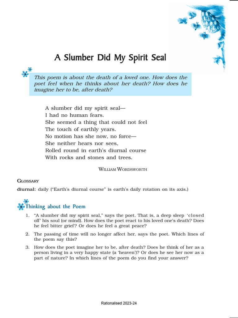 Analysis of "A Slumber Did My Spirit Seal" | PDF