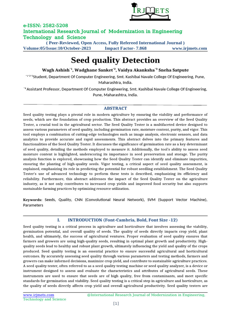 Seed Quality Testing Methodologies | PDF | Seed | Germination