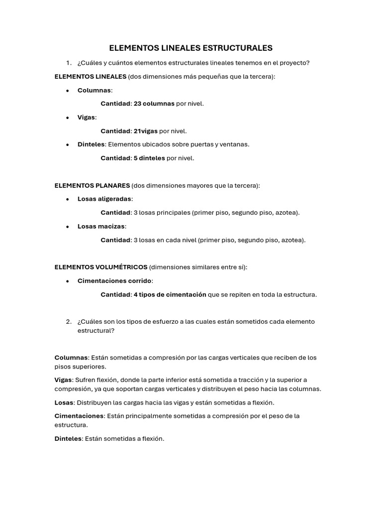 Elementos Lineales Estructurales | PDF | Viga (Estructura) | Columna