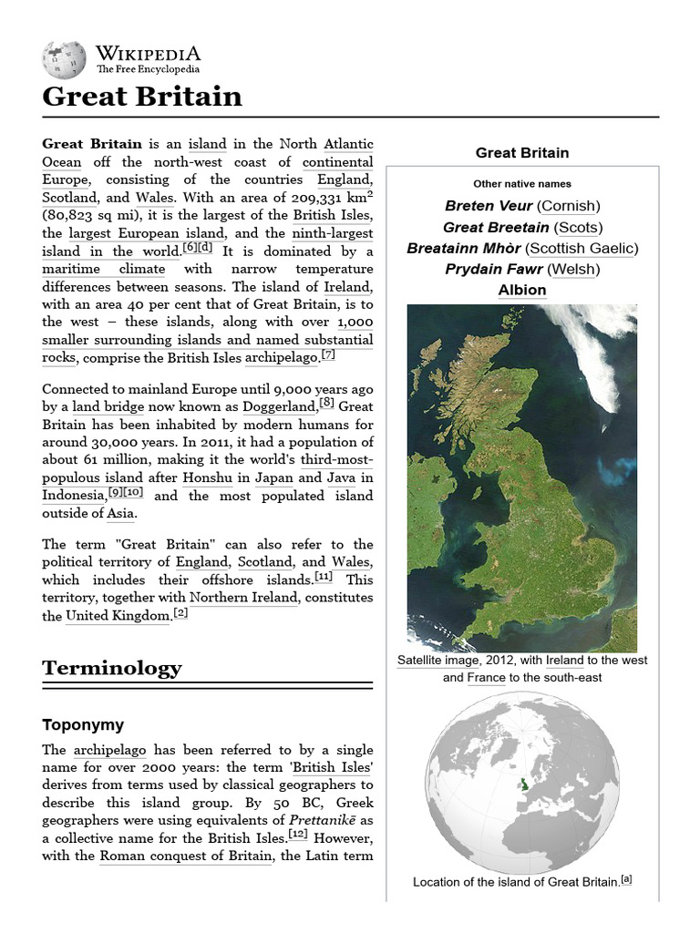 Great Britain - Wikipedia | PDF