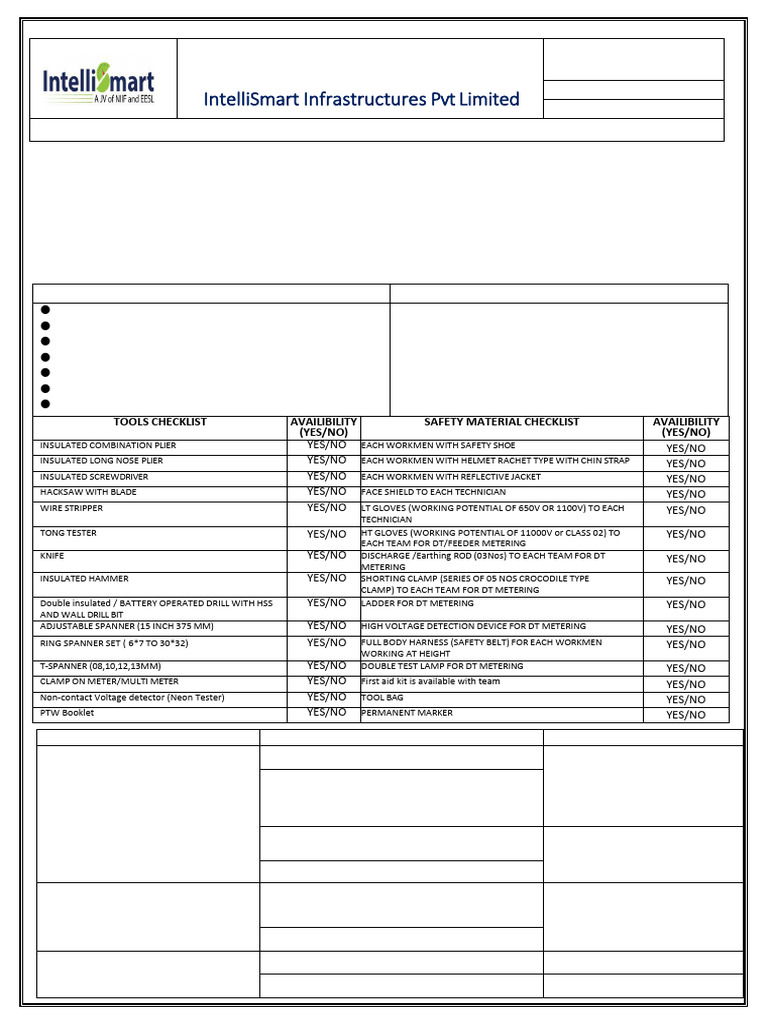 06 Intellismart-Ehs-Frm-21 Tool Box Talk Checklist Rev01 | PDF