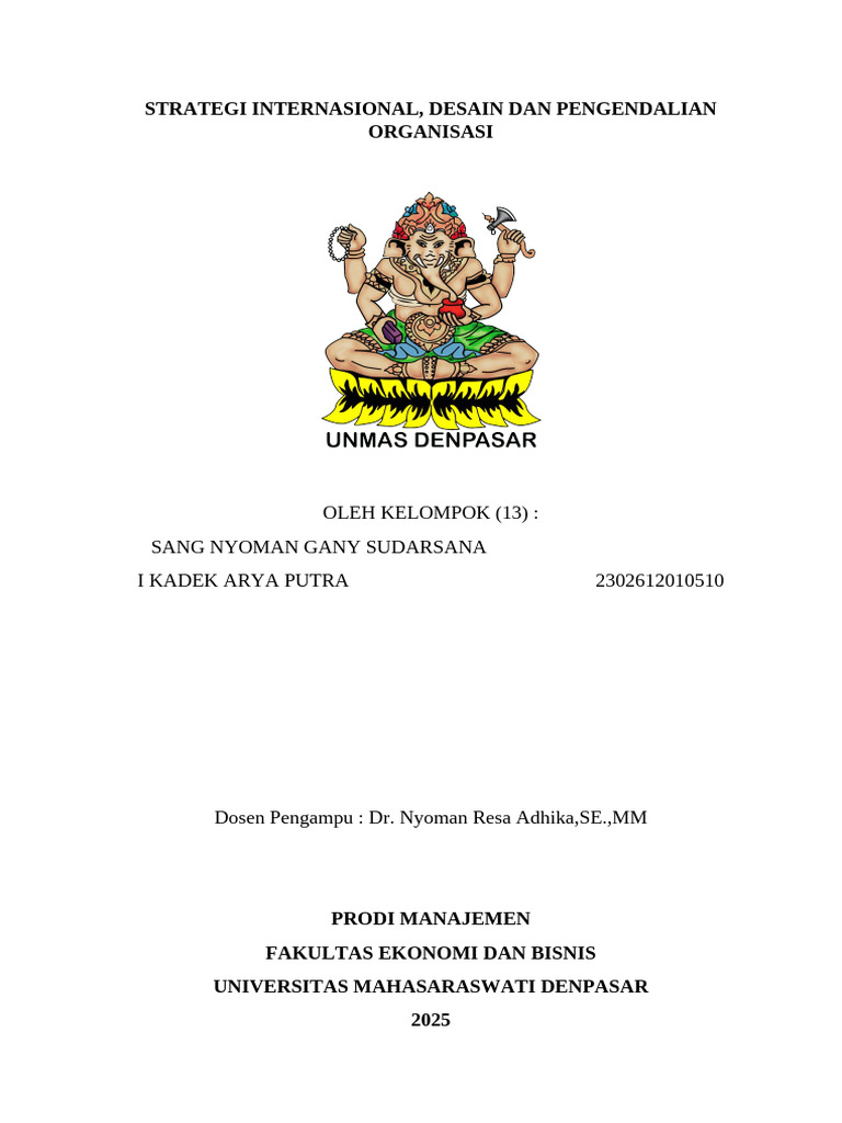 Struktur Organisasi untuk Bisnis Multinasional | PDF