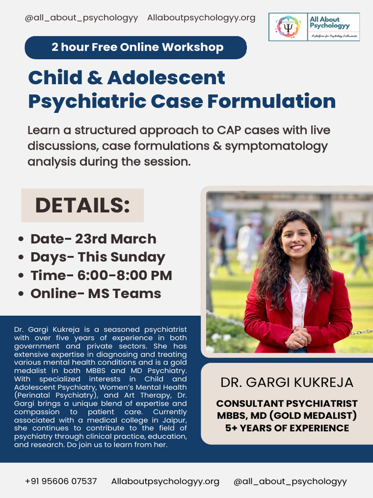Child & Adolescent Psychiatric Case Formulation - From Symptoms To ...