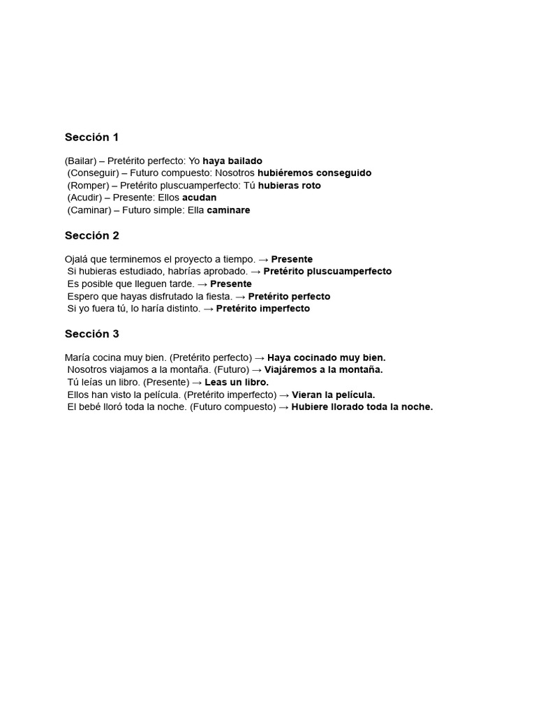 Examen de Verbos Subjuntivo | PDF