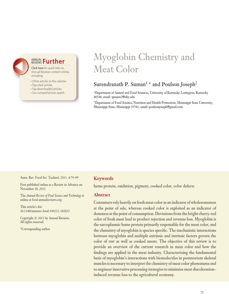 Daging - Mioglobin Dan Warna Daging | PDF | Iron | Hemoglobin