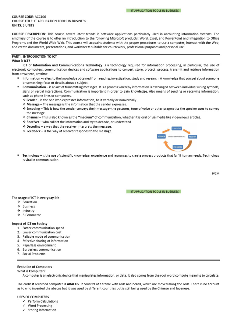 INTRODUCTION TO ICT-modules | PDF | Microsoft Word | Word Processor