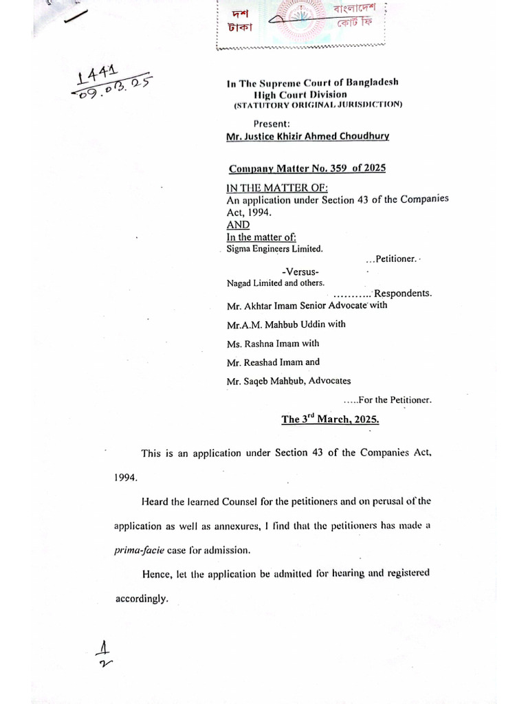 Signed Order Sheet | PDF