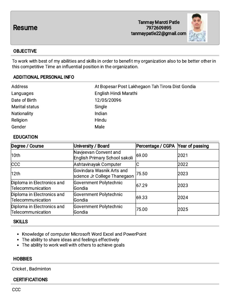 Tanmay Patle - 1740459766270 | PDF