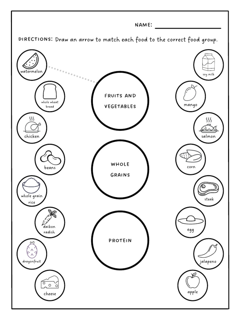 Food Group Matching Activity Guide | PDF