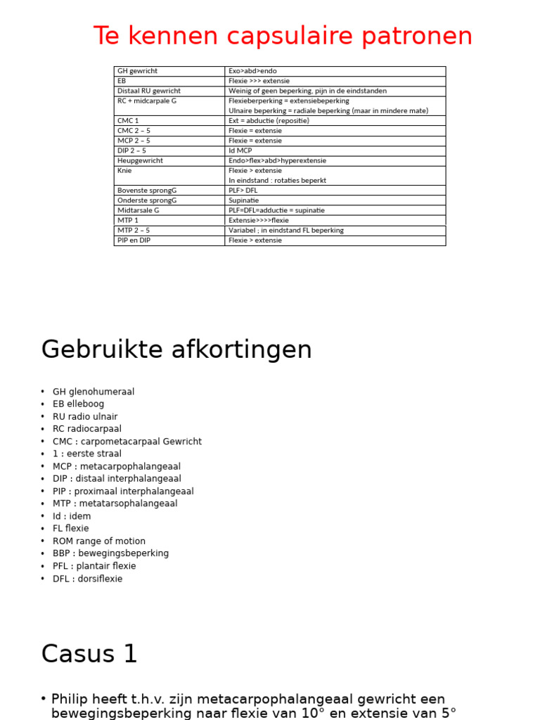 Te Kennen Capsulaire Patronen-Casussen Les | PDF