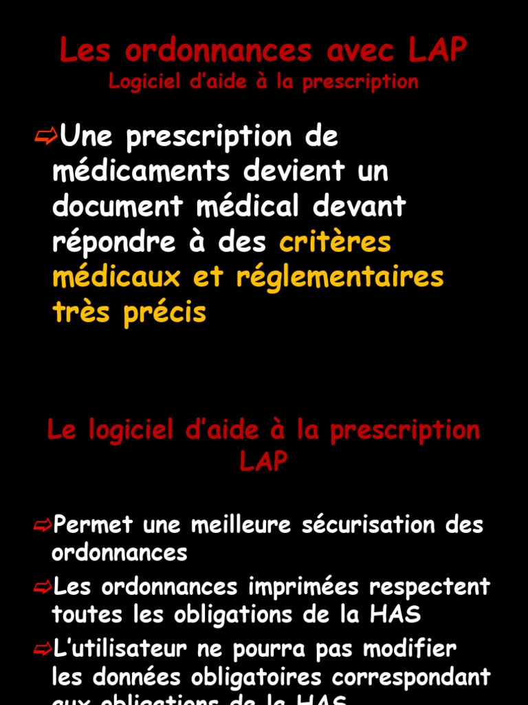 Logiciel d'Aide à la Prescription Médicale | PDF | Ordonnance médicale ...