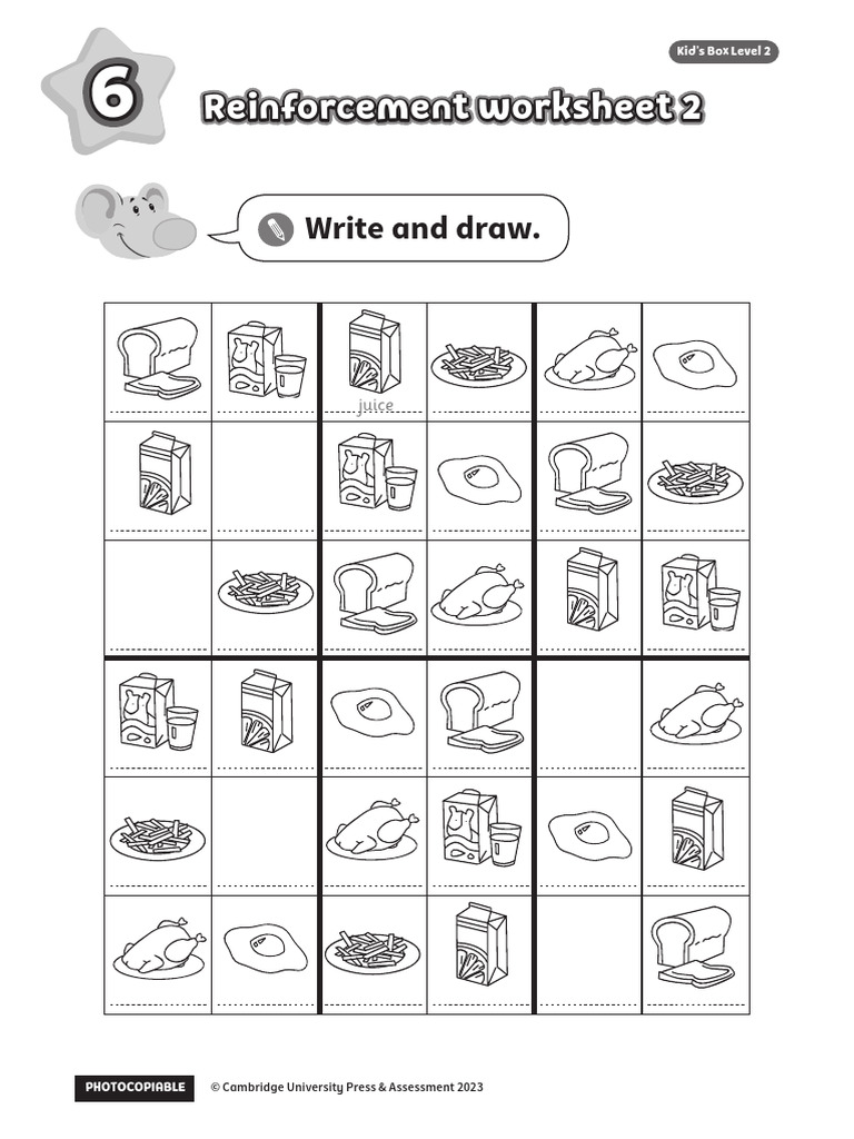 KidsBox Level 2 Unit 6 Reinforcement Worksheet 2 | PDF