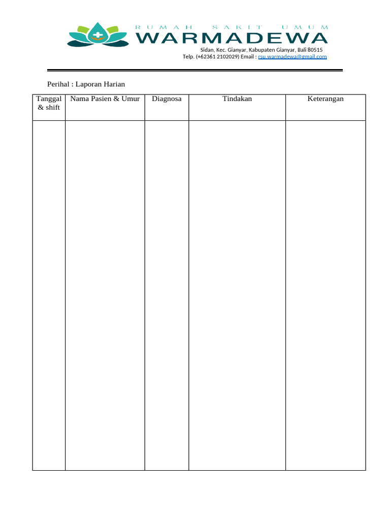 Form Laporan Harian | PDF