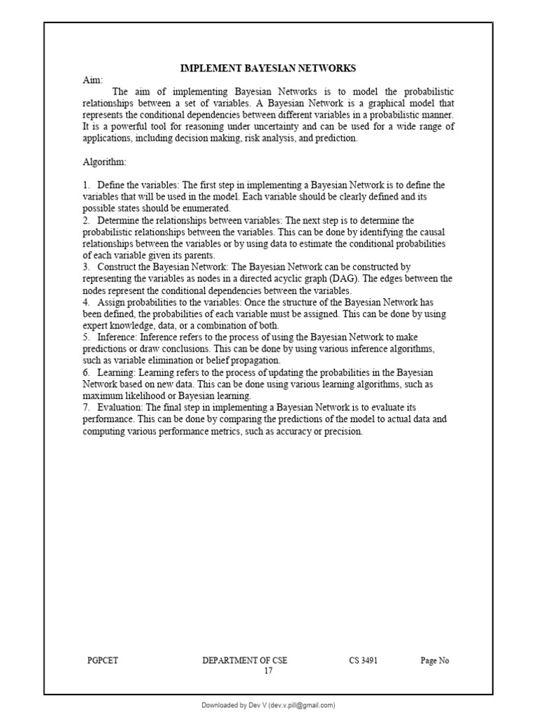 Implementing Bayesian Networks Guide | PDF
